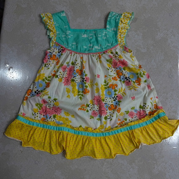Matilda Jane | Shirts & Tops | Matilda Jane Teal Swan Print Dress ...